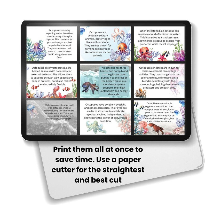 Sea-life Fun Facts Octopus Printable Sea-life Fun Facts Lunch Box Notes ...