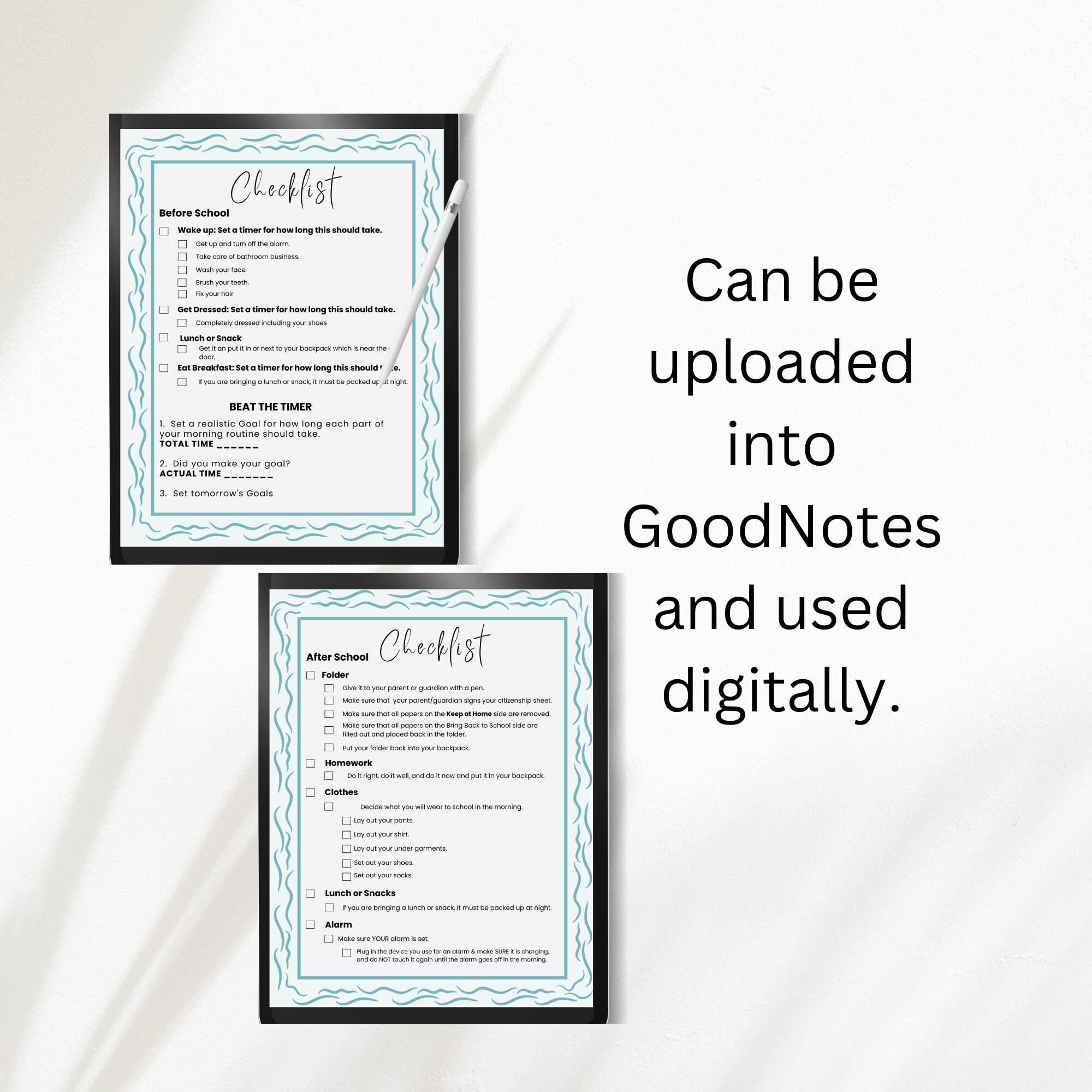 Editable Student Before and After School Checklist, Homeschooldevelop ...