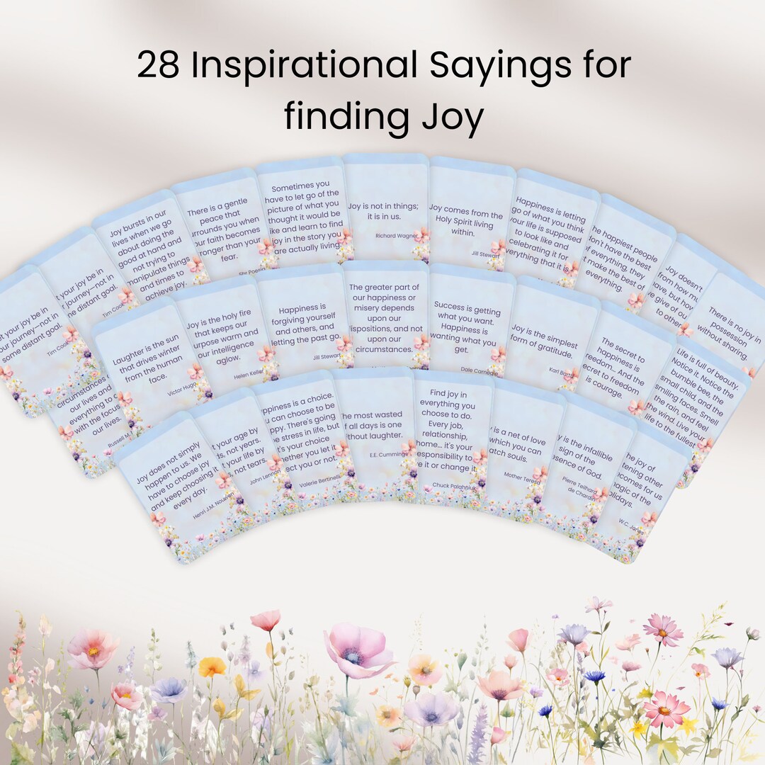 Peace and Joy Quotes, 28 Printable 4x5 JOY Quote Cards, Instant ...