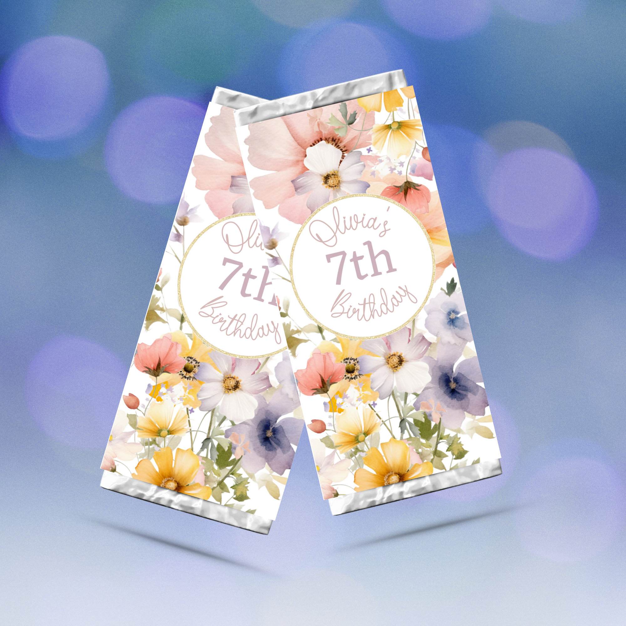 Editable 7th Birthday Chocolate Bar Wrapper Template - Soft and ...