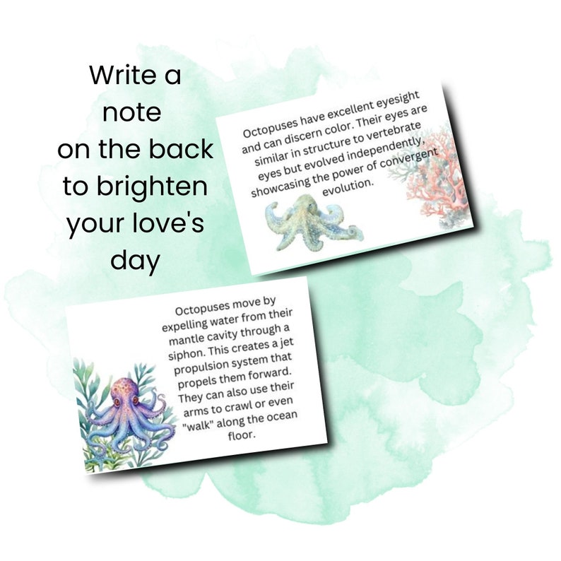 Sea-life Fun Facts Octopus Printable Sea-life Fun Facts Lunch Box Notes ...