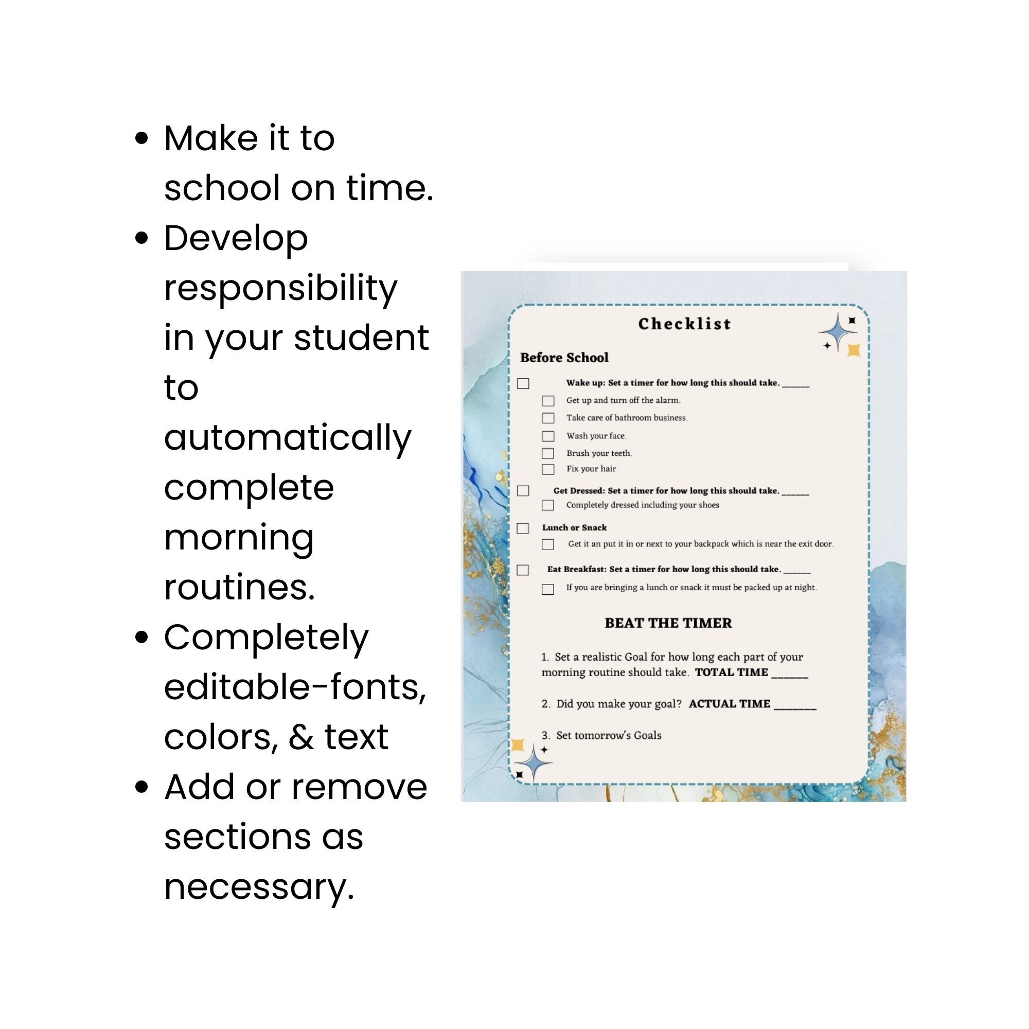 Editable Before After School Responsibility Checklist for Homeschool ...