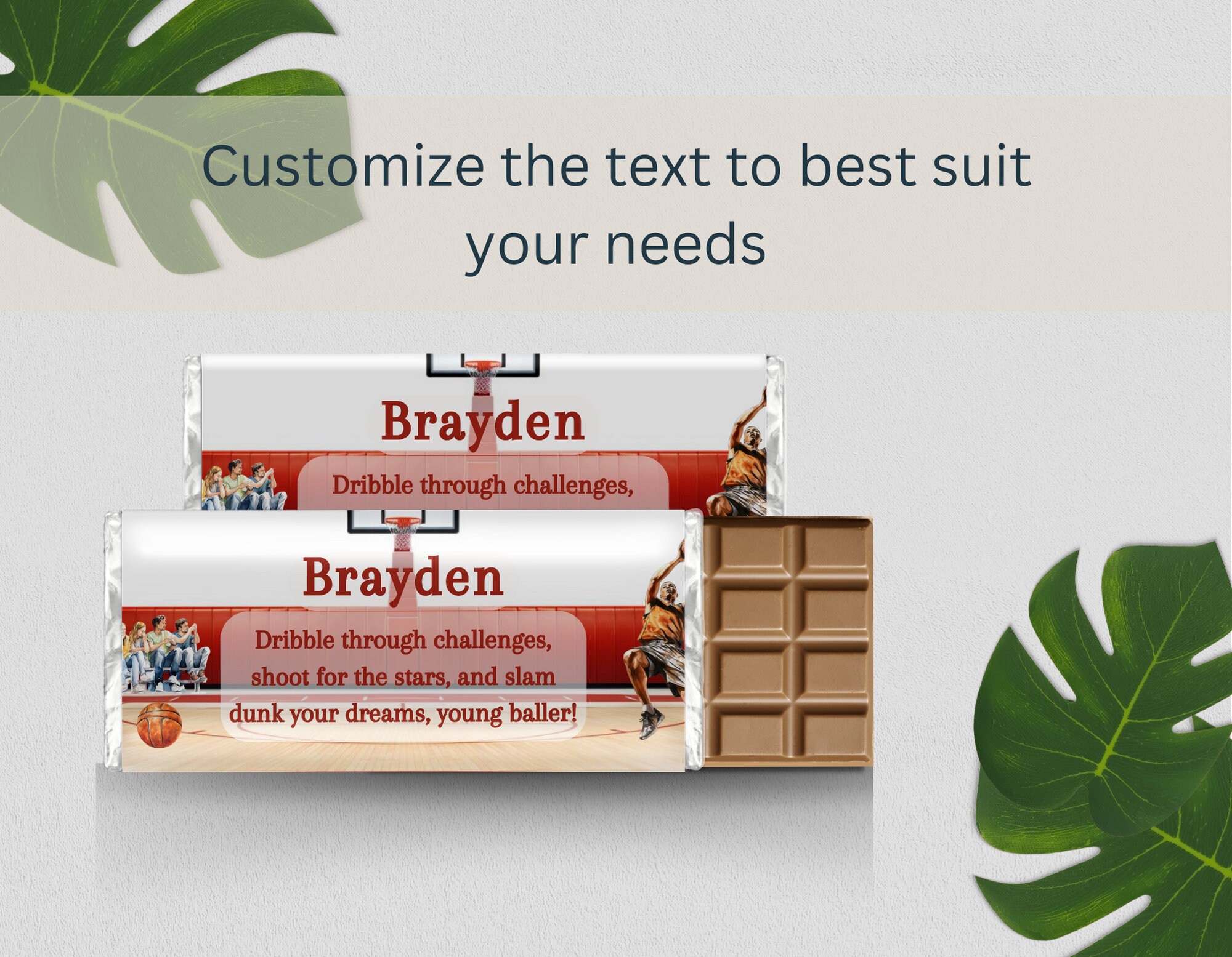 Editable Basketball Chocolate Bar Template, 1.55 Oz Chocolate Bar ...