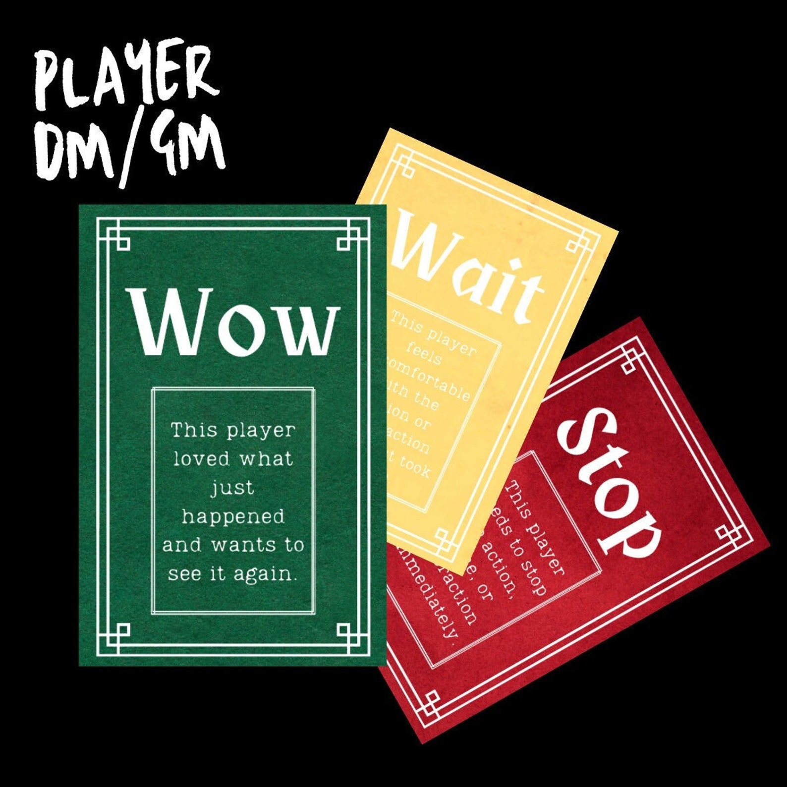 TTRPG Nonverbal Consent Cards - Etsy
