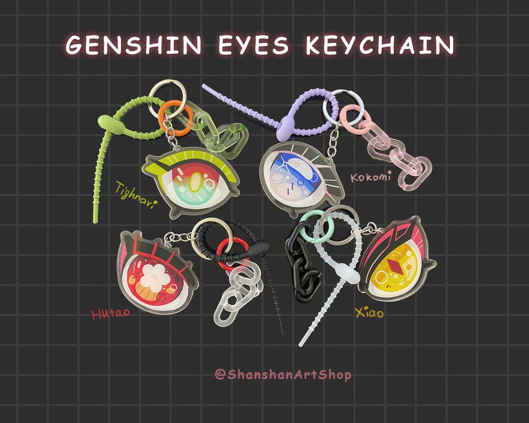 GENSHIN EYES KEYCHAIN Hutao / Xiao / Tighnari / Kokomi Keychain - Etsy