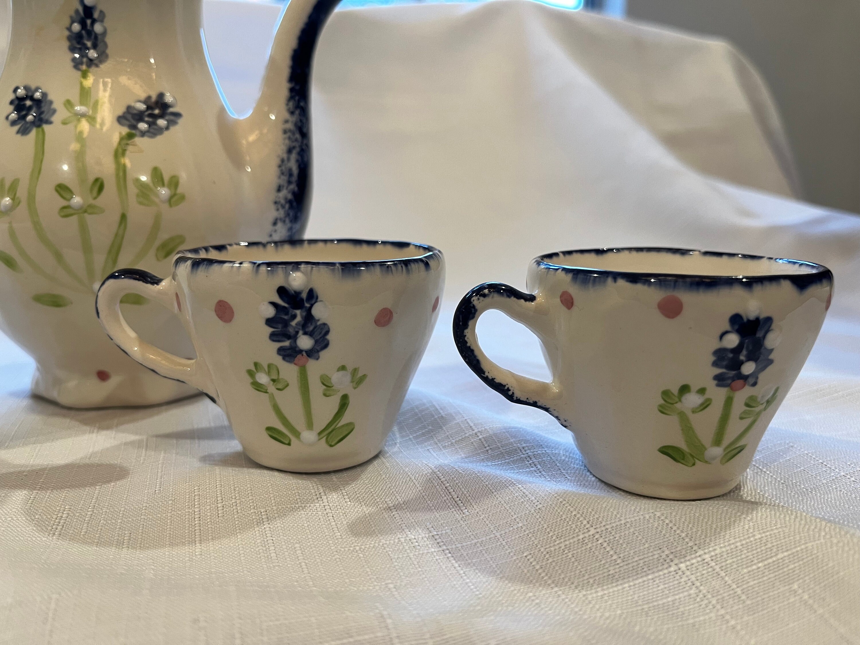 Hand Painted Bluebonnet Tea Set - Etsy