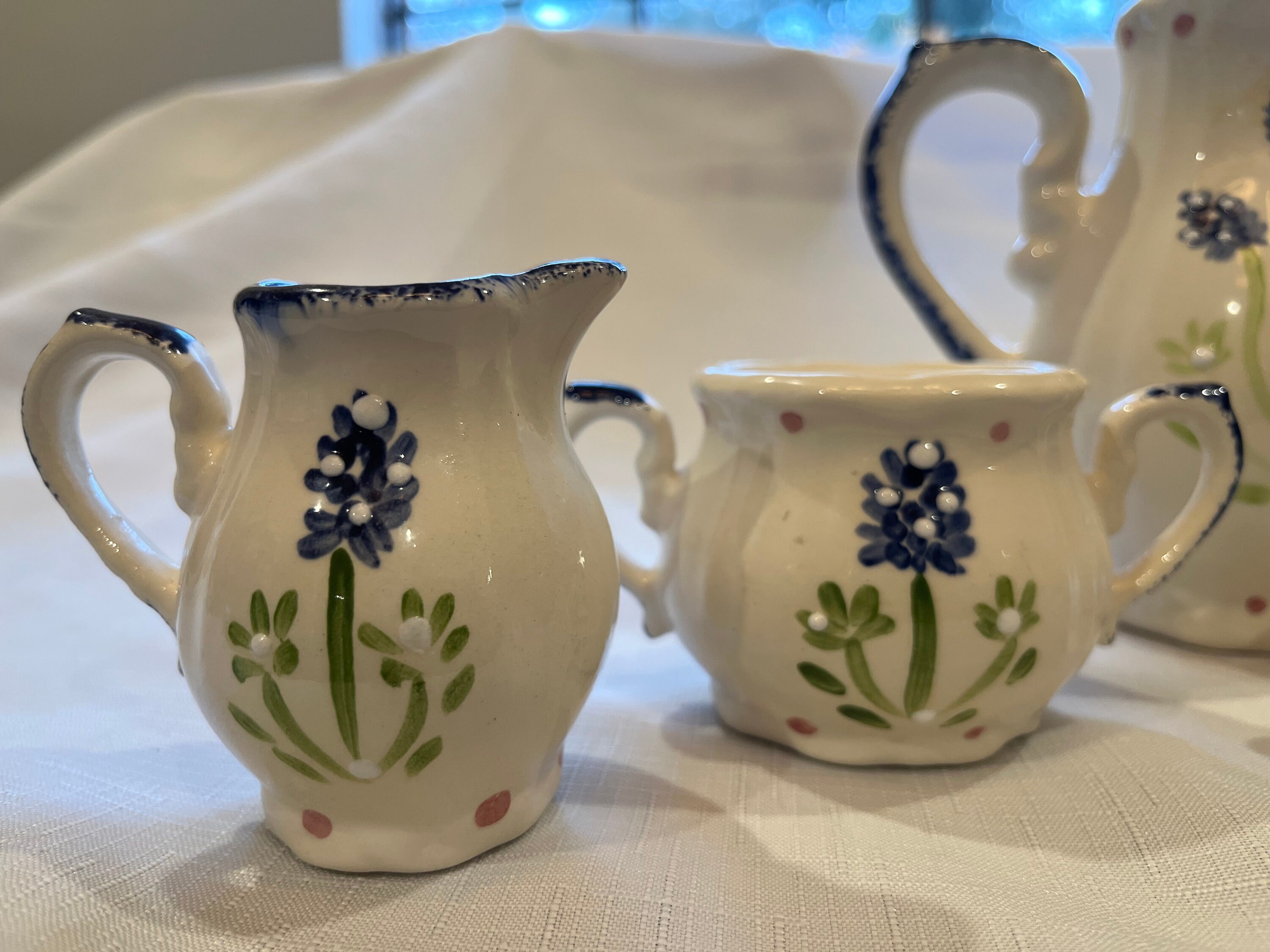 Hand Painted Bluebonnet Tea Set - Etsy