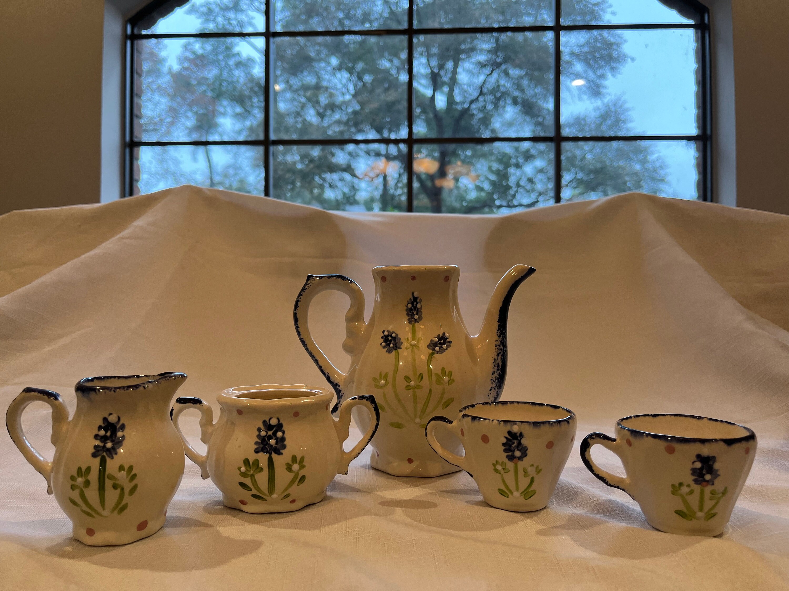 Hand Painted Bluebonnet Tea Set - Etsy