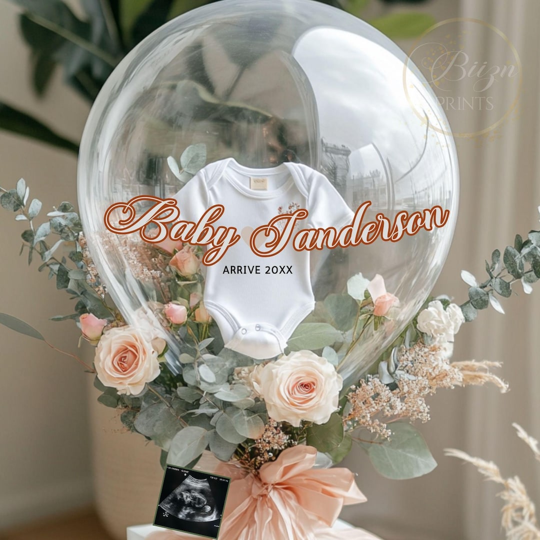 Editable Balloon Gift Baby Girl Pregnancy Announcement - Social Media ...
