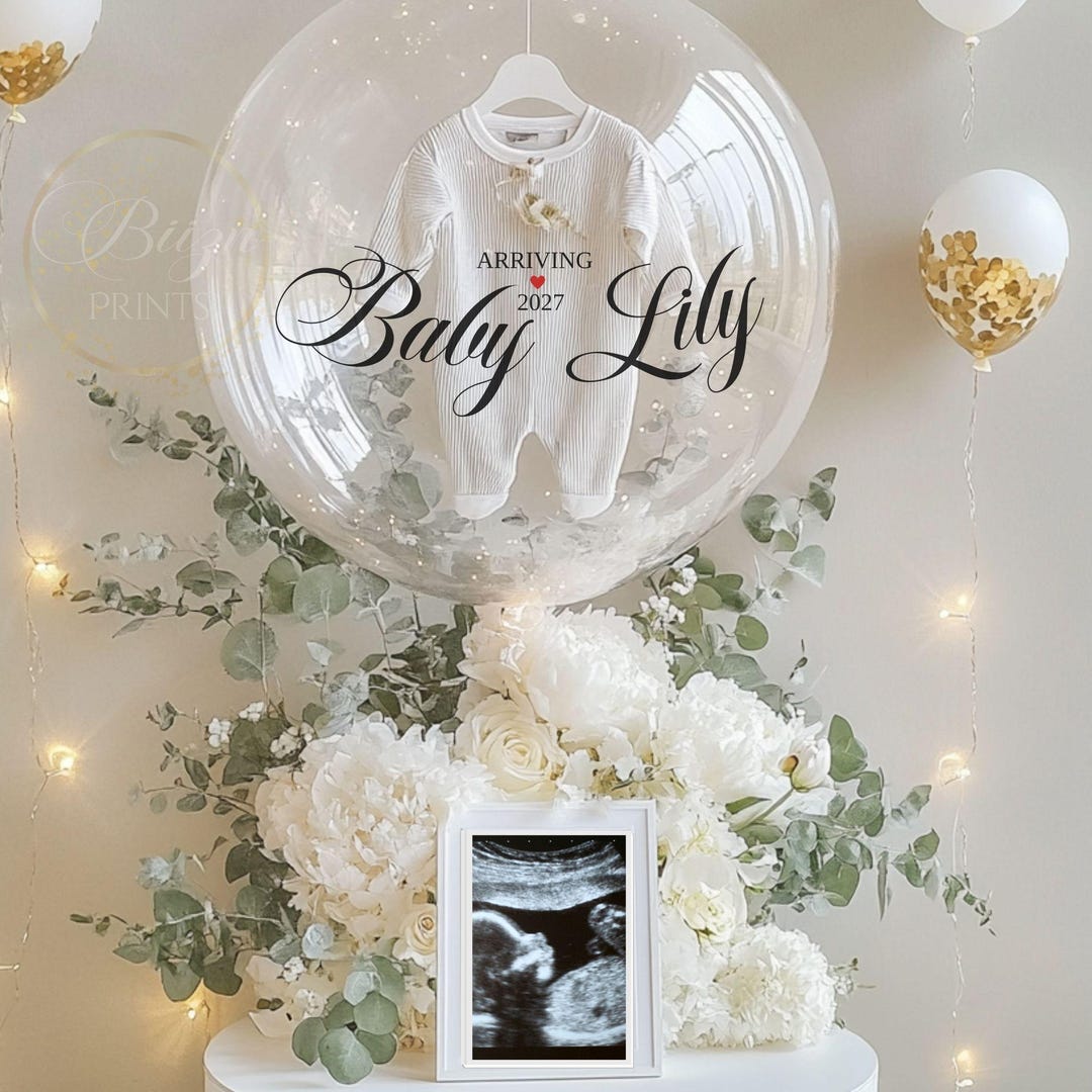 Editable Balloon Gift Baby Pregnancy Announcement - Social Media ...