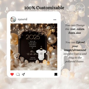 New Year Pregnancy Announcement, New Years Baby Announcement Digital ...