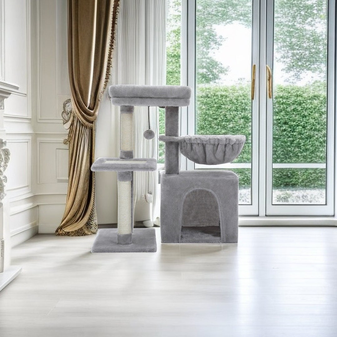 Wooden Medium Cat Tree Housecat Tree With Wood Cat - Etsy