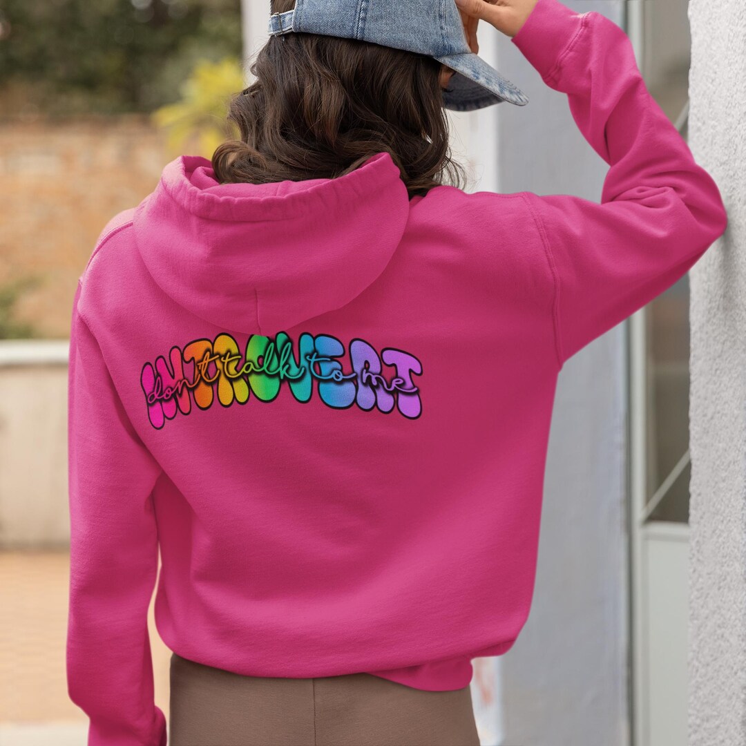 Introvert Kawaii Hoodie Bright Colorful Hoodie Bold Statements Cute ...