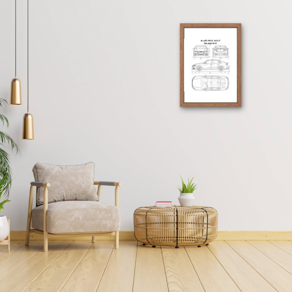 Audi RS3 2017 Technical Drawing Poster - Etsy