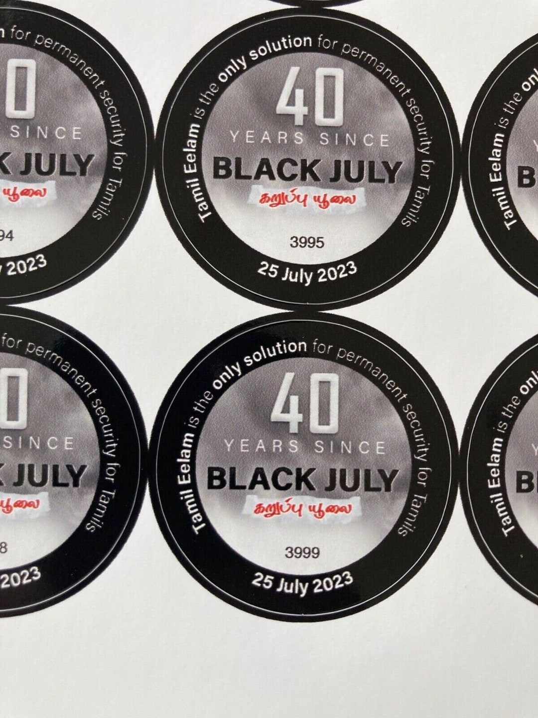 40 Years Since - Black July - Uniquely Numbered Contribution Sticker - Etsy