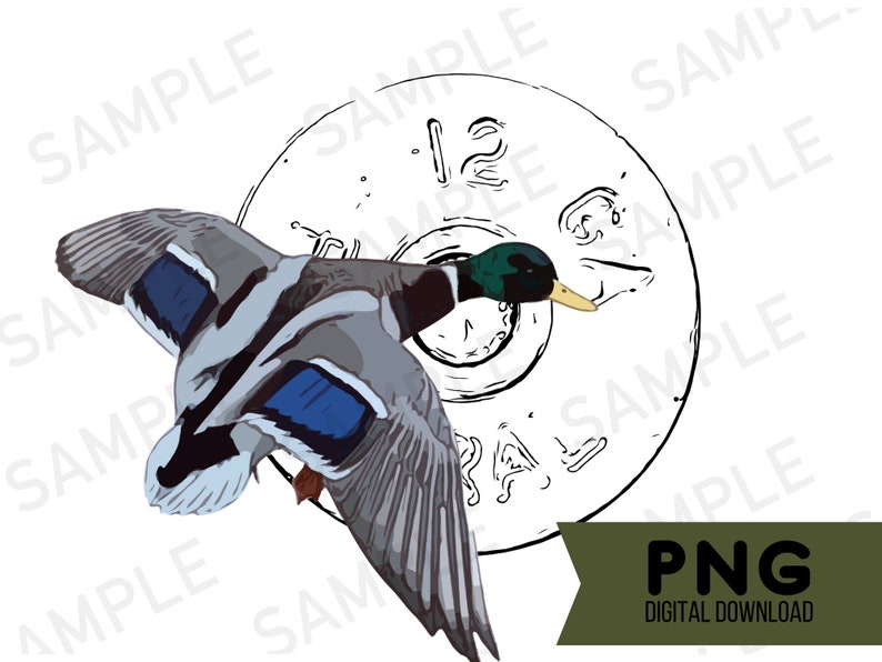 Mallard Duck Sublimation PNG Duck Hunting Sublimation Image Flying Duck ...