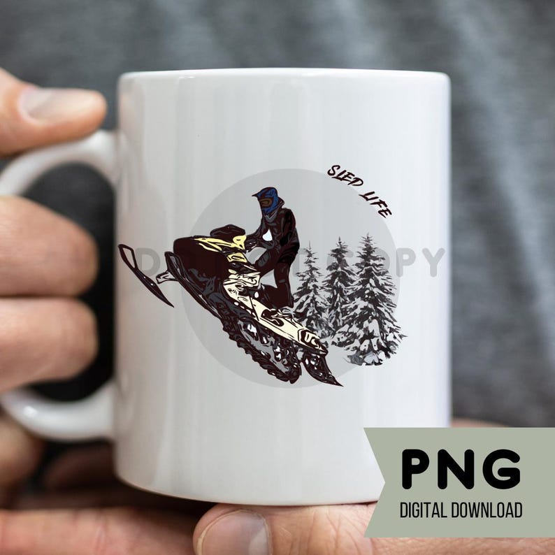 Sled Life PNG Snowmobile Sublimation Snow Sled Design for Mens Tshirt ...