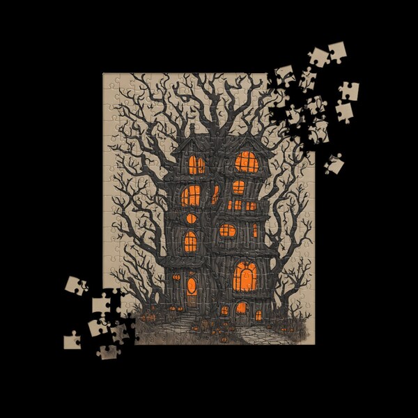 Haunted House Puzzle - Etsy