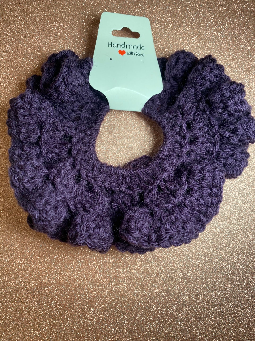 Dark Purple Crochet Scrunchie - Etsy