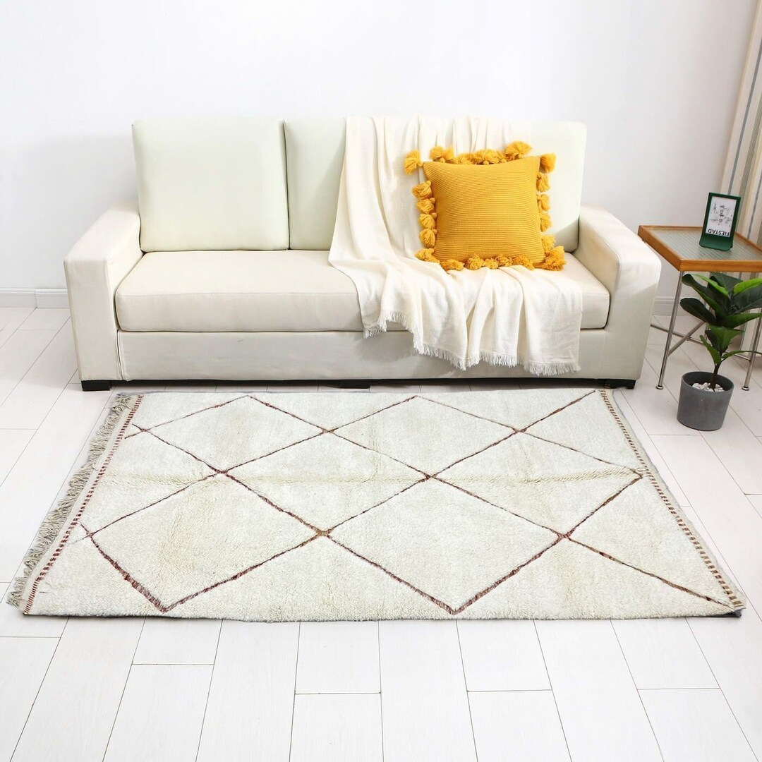 Soft Rug for Living Room, White Boho Rug, Nordic Area Rug, Shaggy Rug ...