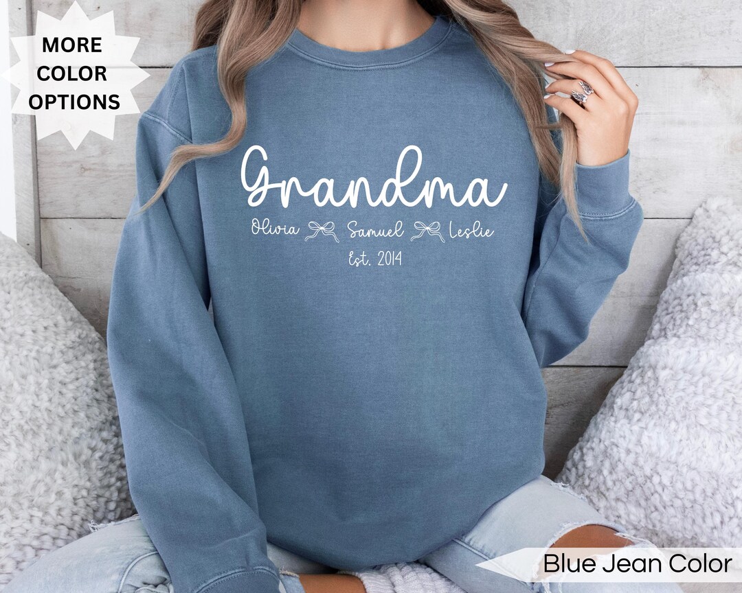 Personalized Grandma Comfort Colors® Sweatshirt With Grandkids Names ...
