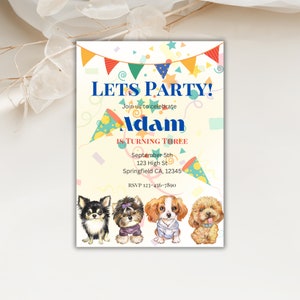 Kids Birthday Party Invitation Template Editable Boy Birthday Party ...