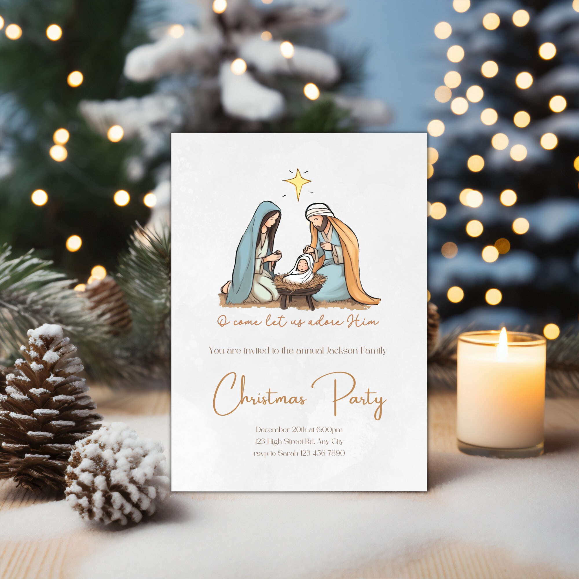Printable Christmas Party Invite Instant Download Traditional Christmas ...