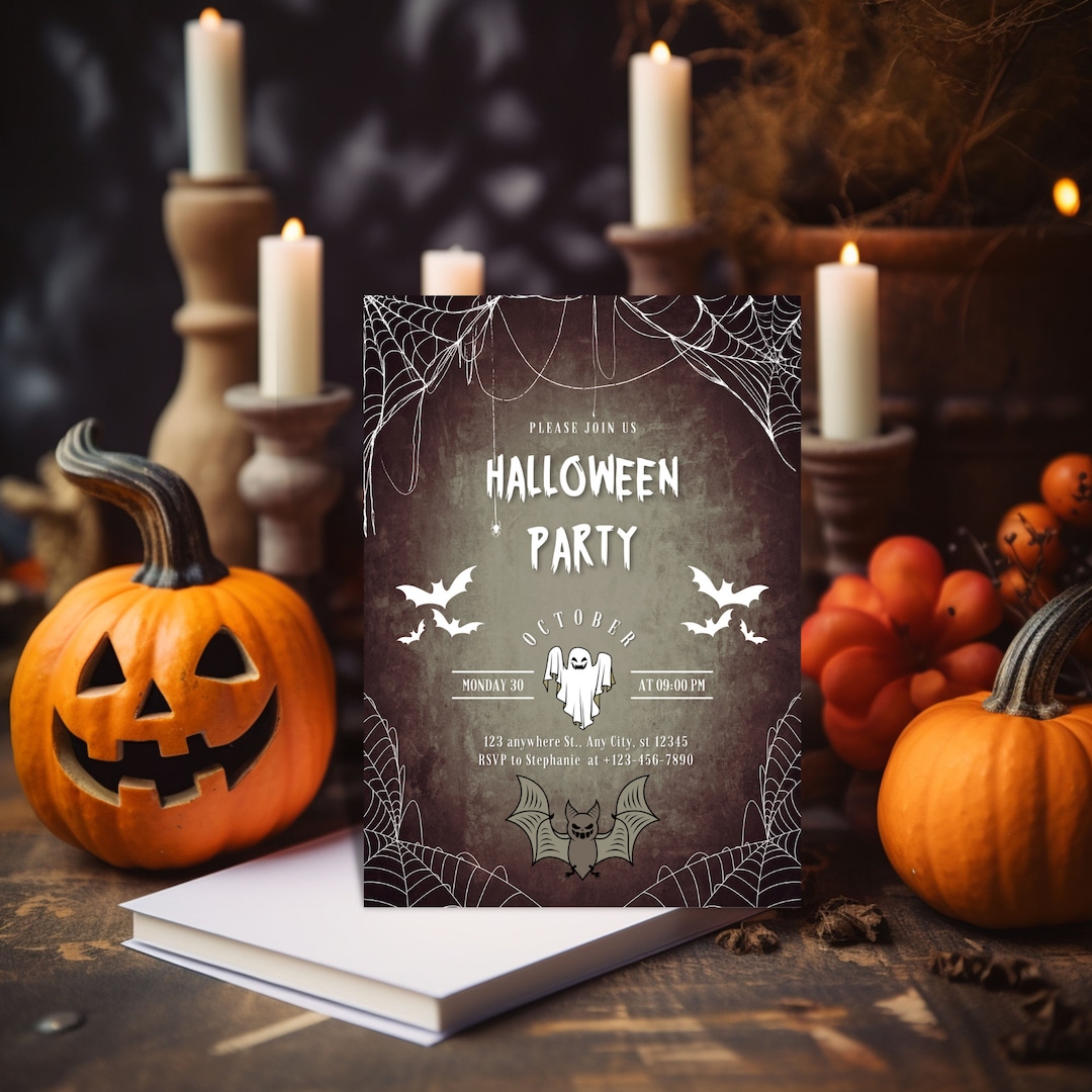 Printable Halloween Invite Halloween Evite Instant Download Editable ...