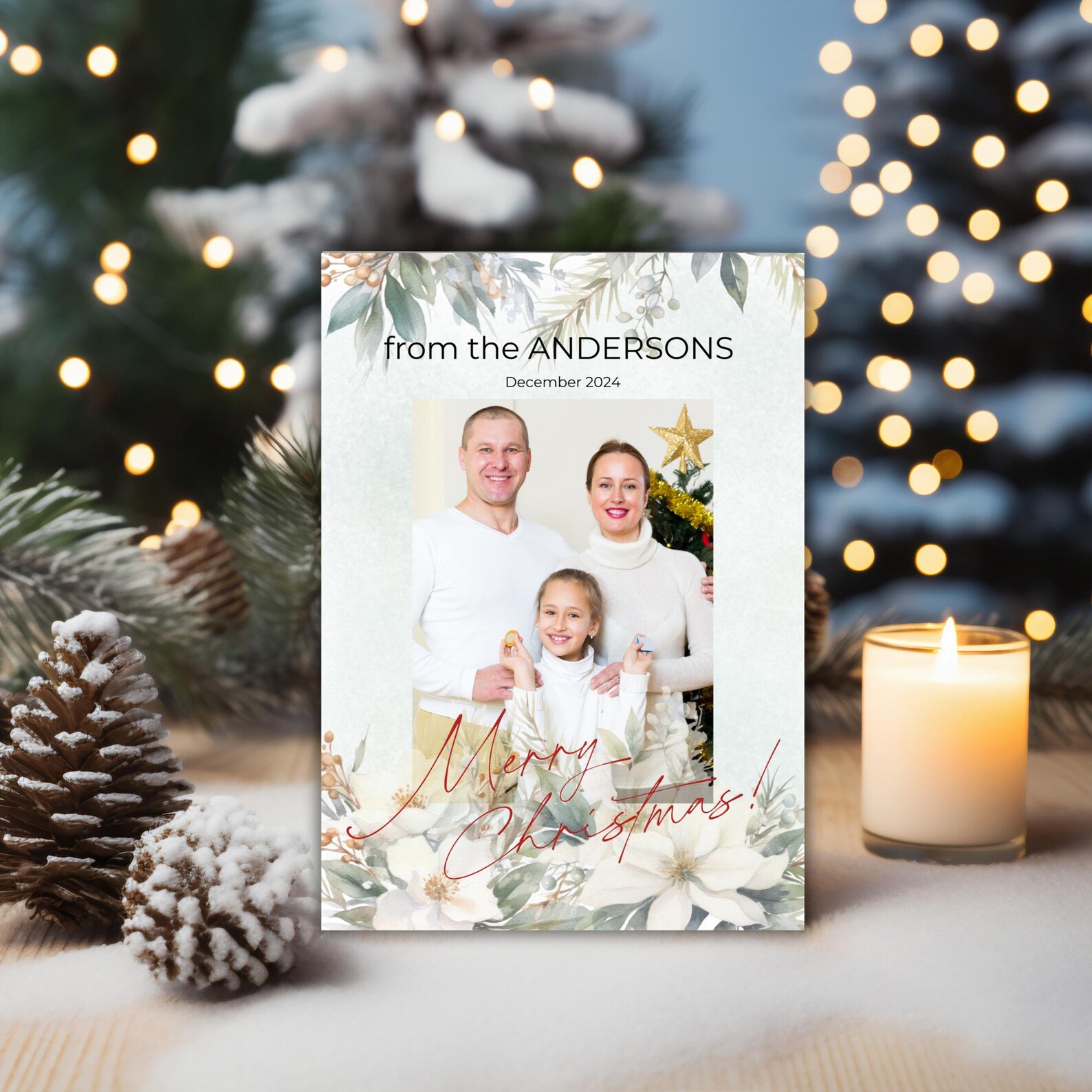 Traditional Christmas Card Photo Christmas Card Merry Christmas Card ...