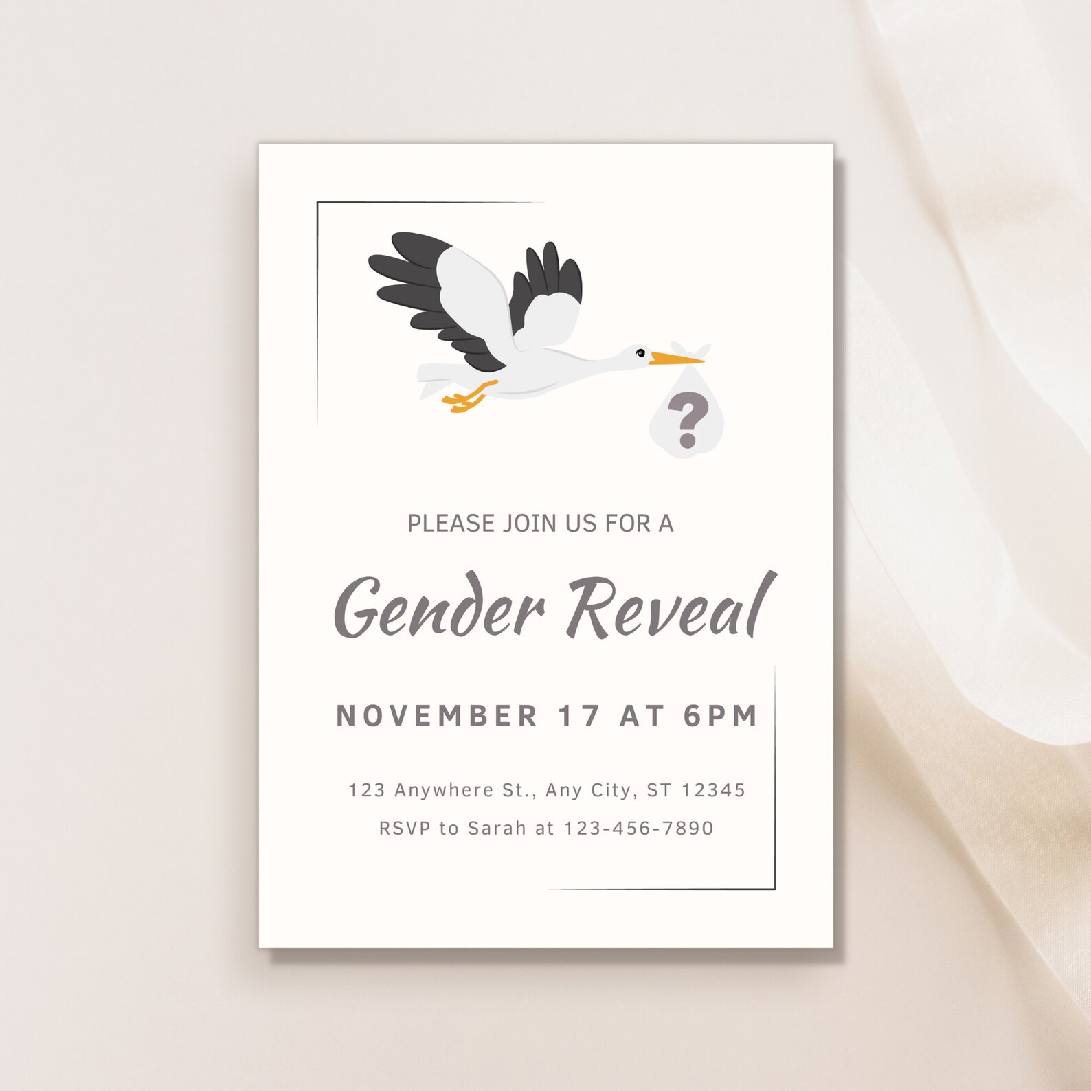 Editable Gender Reveal Invitation Template Printable Gender Reveal ...