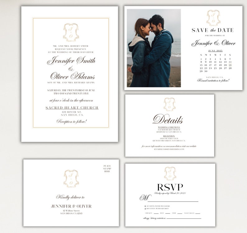 Elegant Wedding Invitation Instant Download Traditional Wedding ...
