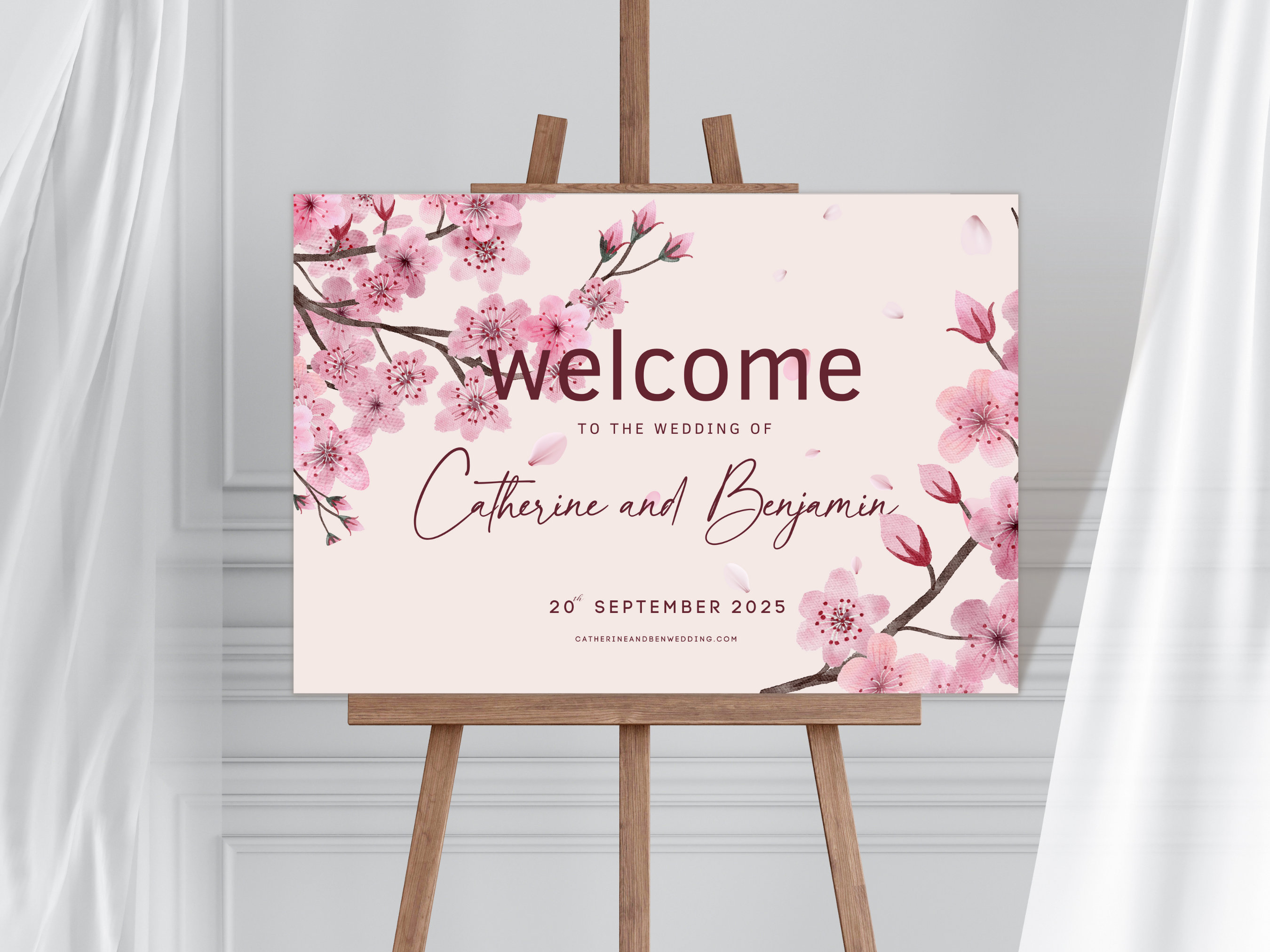 Cherry Blossom Wedding Welcome Sign Template Editable Welcome to Our ...