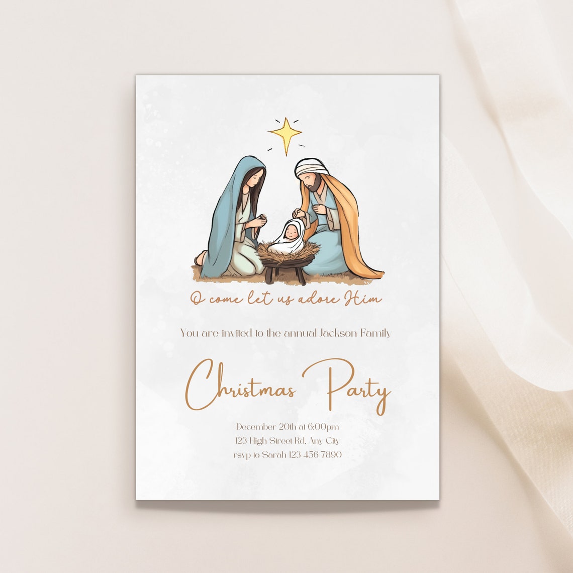 Printable Christmas Party Invite Instant Download Traditional Christmas ...