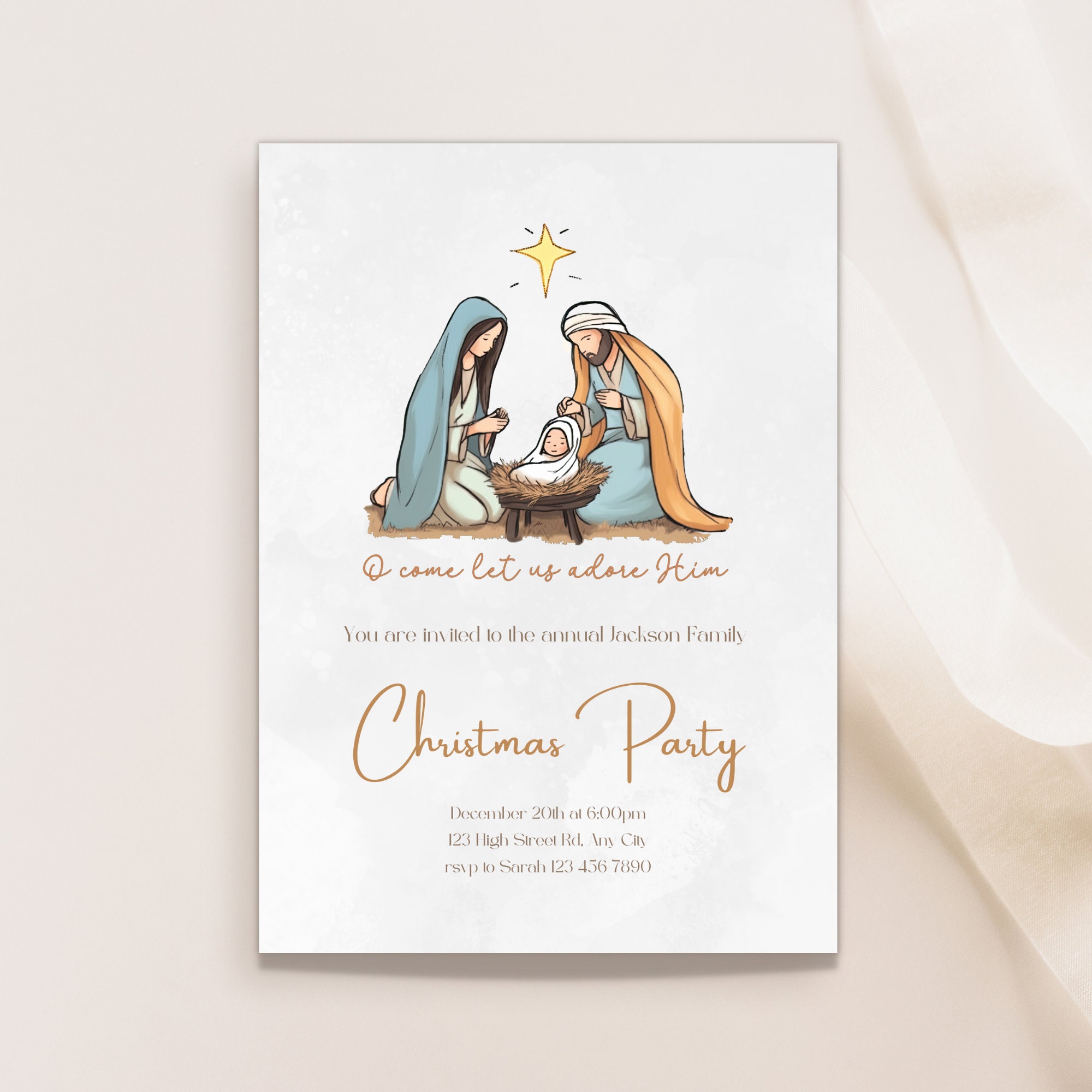 Printable Christmas Party Invite Instant Download Traditional Christmas ...