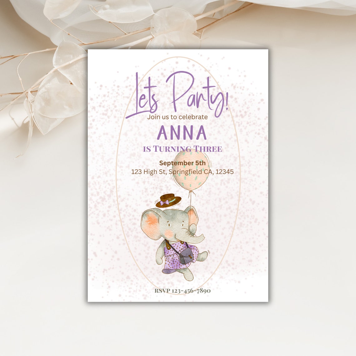 Girl Birthday Party Invitation Kids Birthday Party Invitation Template ...