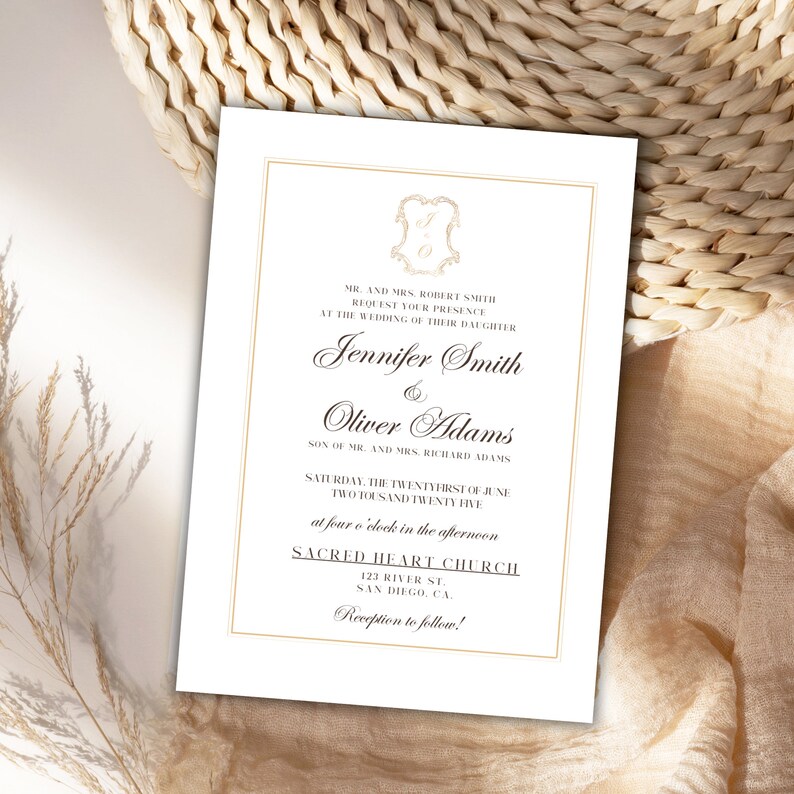 Elegant Wedding Invitation Instant Download Traditional Wedding ...