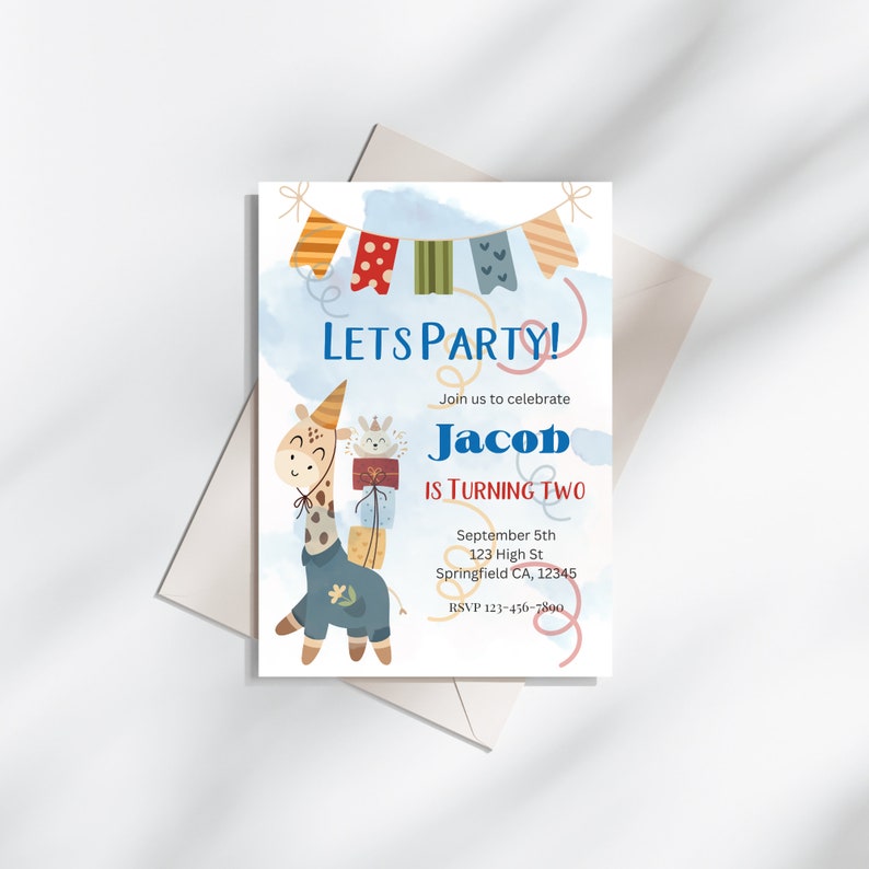 Boy Birthday Party Invitation Kids Birthday Party Invitation Template ...