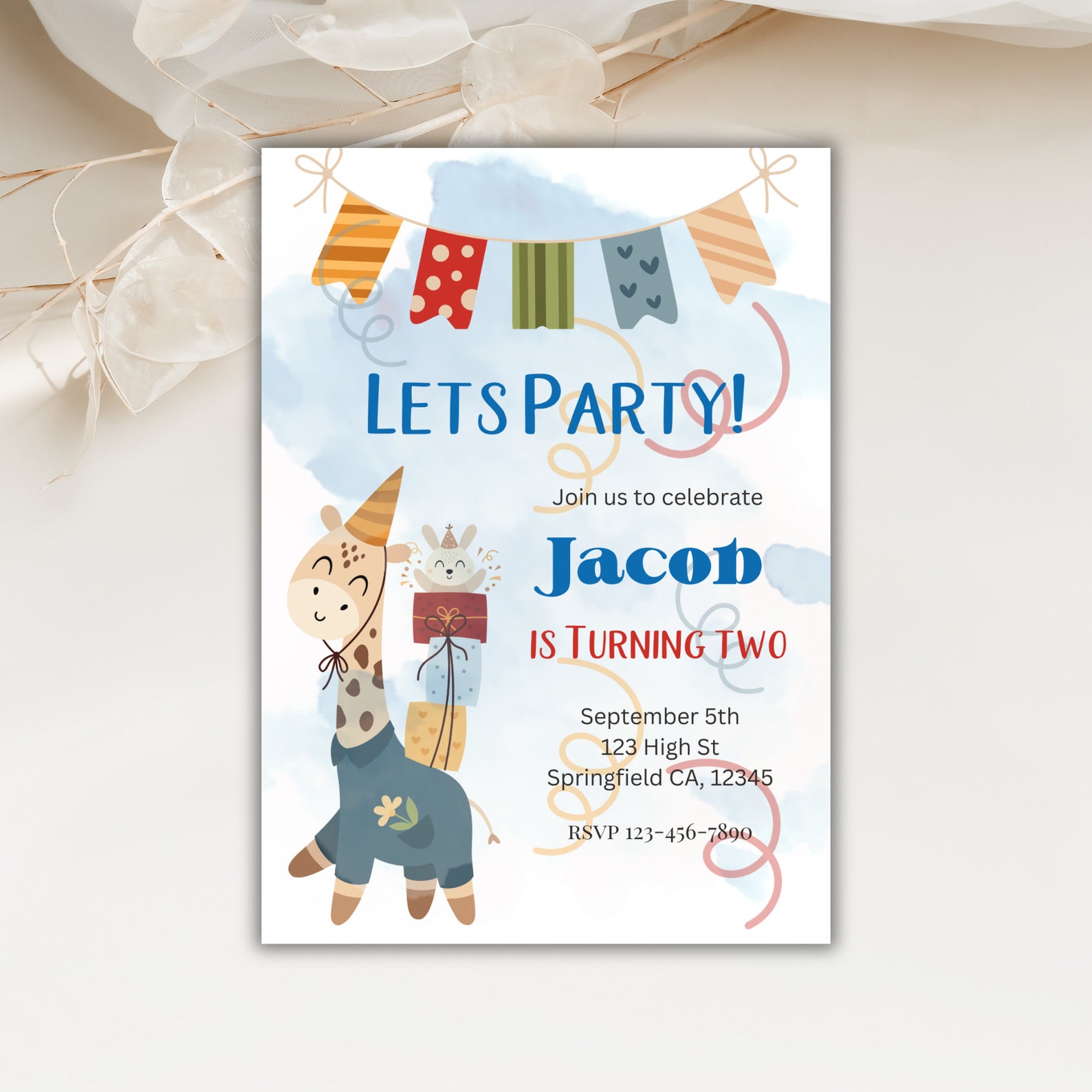 Boy Birthday Party Invitation Kids Birthday Party Invitation Template ...