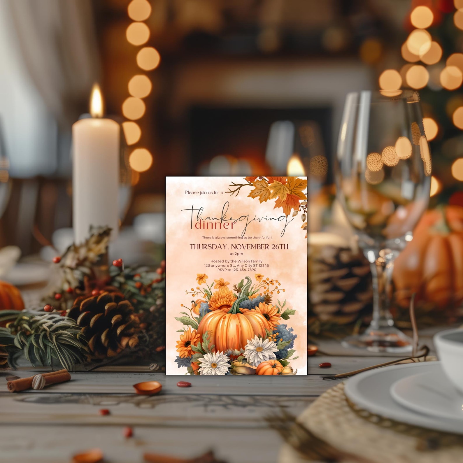 Printable Thanksgiving Invite Thanksgiving Dinner Invite Let’s Give ...