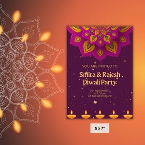 Diwali Invitation Festival of Light Invitation Template Printable Party ...