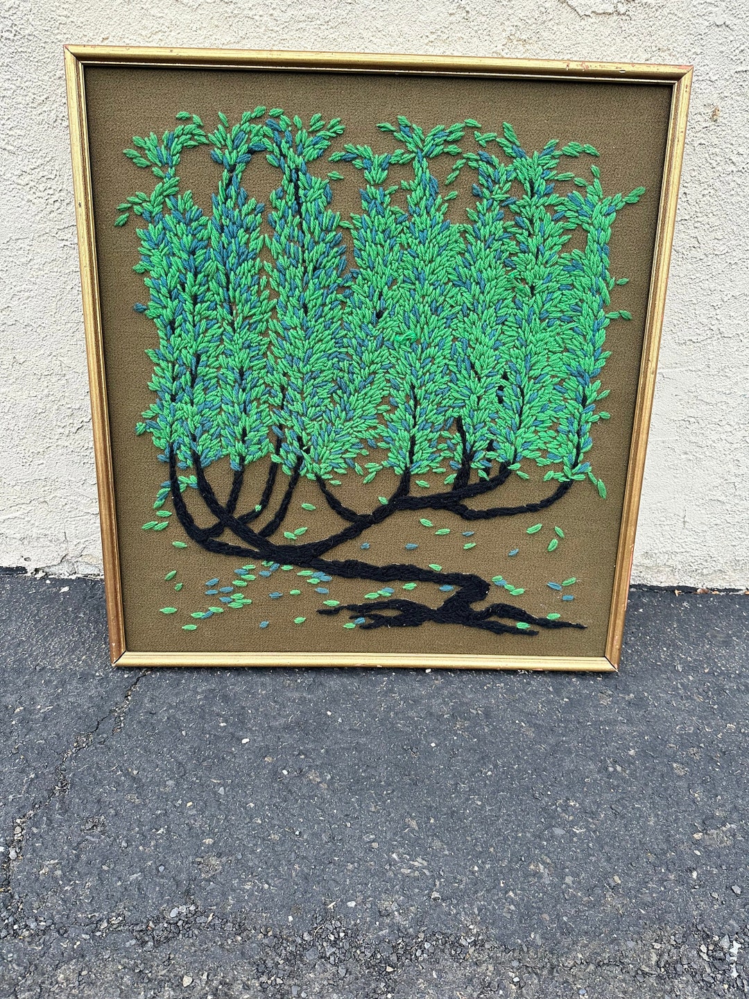 Vintage 60s Fiber Art TREE OF LIFE Rare Boho - Etsy