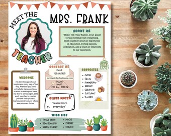 Meet the Teacher Teacher Template Flyer Neutral Theme Teacher Resource ...