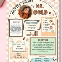 Editable Meet the Teacher Template for Groovy Boho Retro Classroom ...