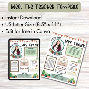 Cactus Boho Meet the Teacher | Teacher Template | Teacher Resource ...