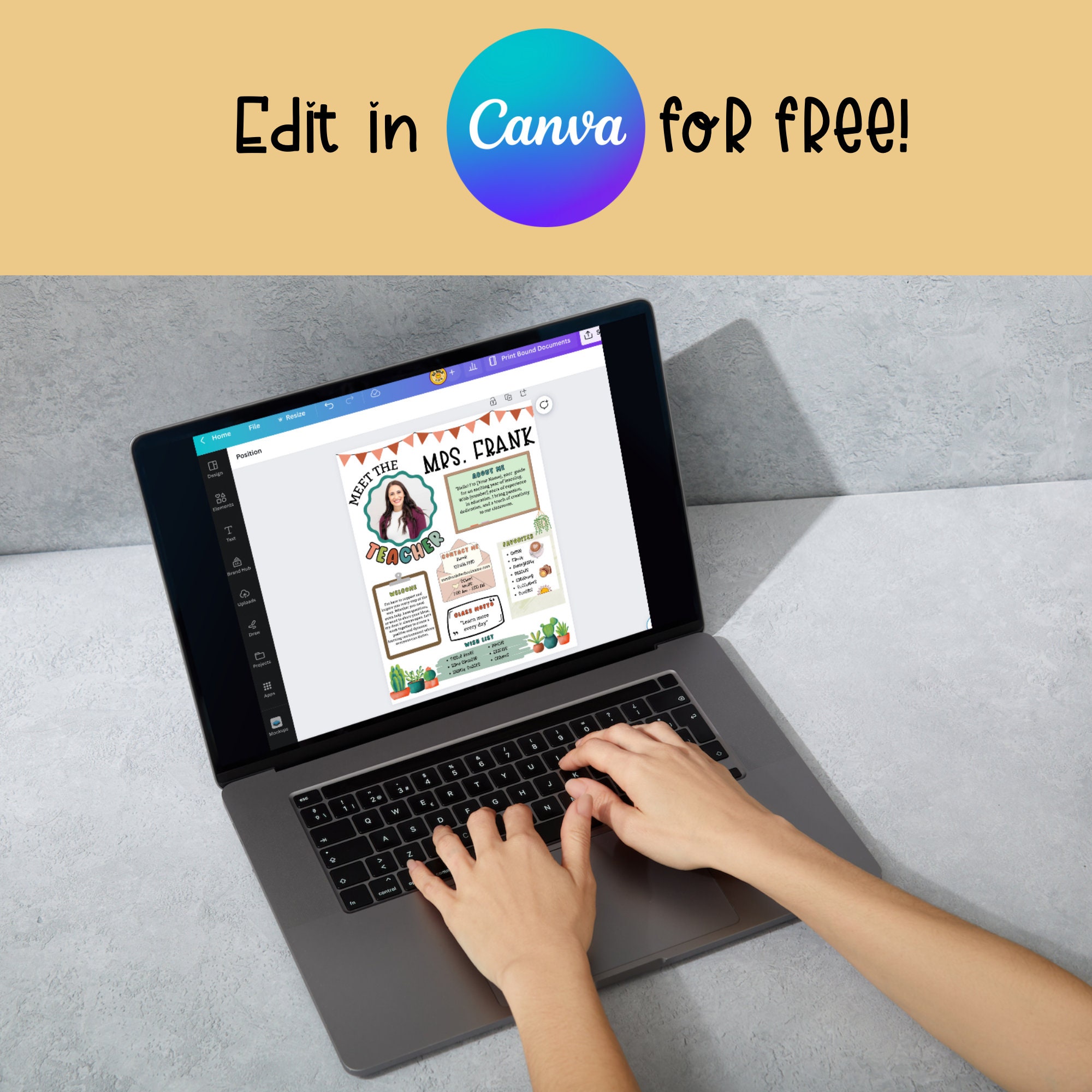 Cactus Boho Meet the Teacher | Teacher Template | Teacher Resource ...