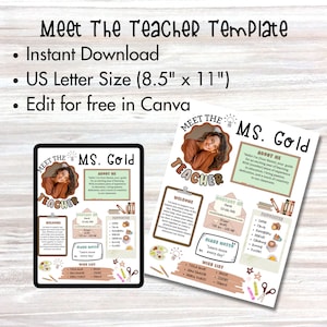 Meet the Teacher | Teacher Template | Flyer Neutral Theme | Teacher ...