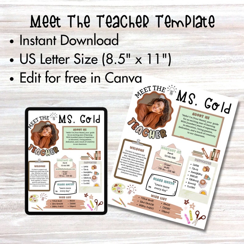 Meet the Teacher | Teacher Template | Flyer Neutral Theme | Teacher ...
