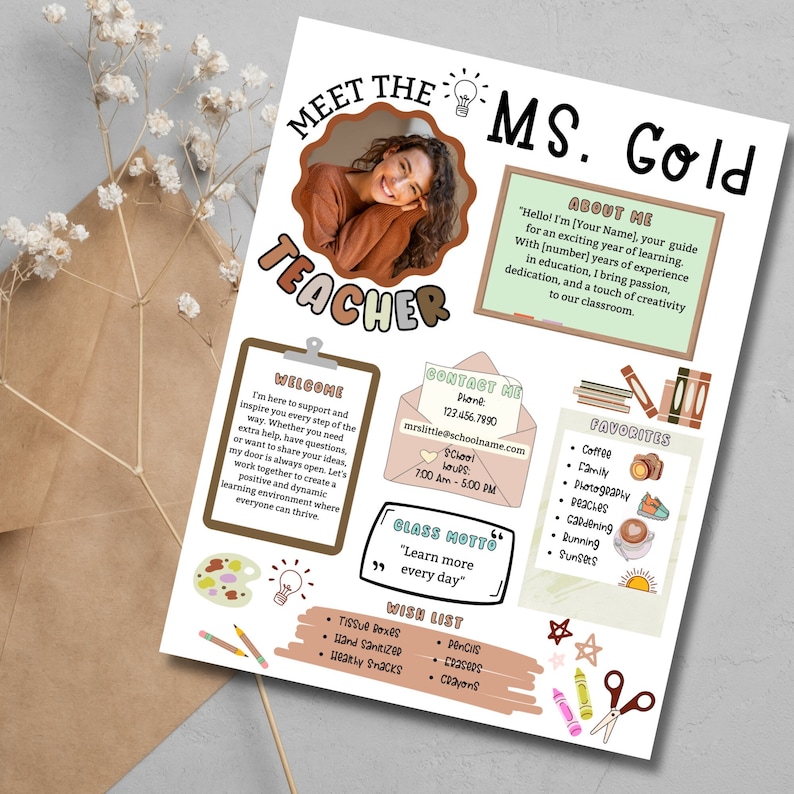 Meet the Teacher | Teacher Template | Flyer Neutral Theme | Teacher ...