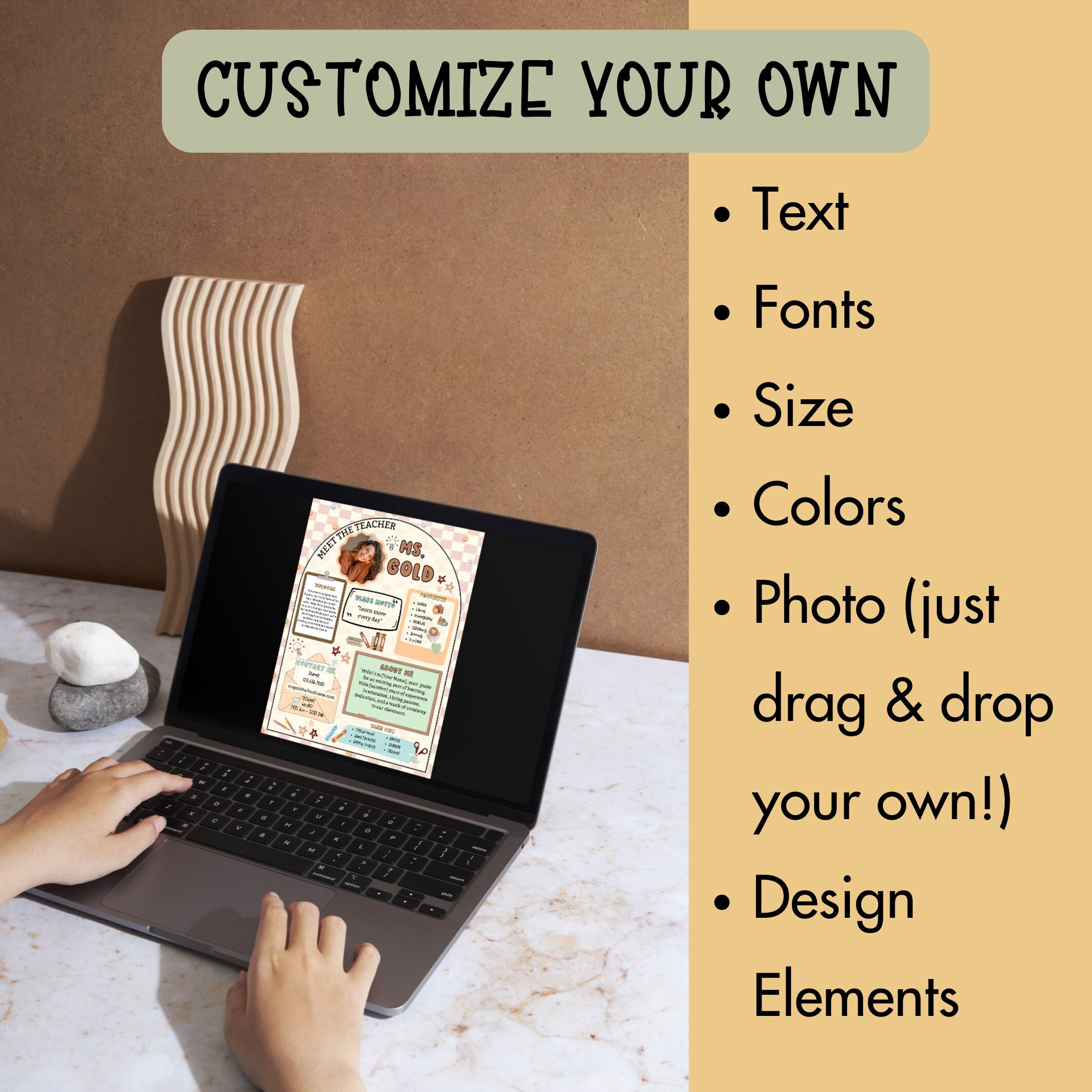 Meet the Teacher | Retro Groovy PINK Theme | Teacher Template Flyer ...