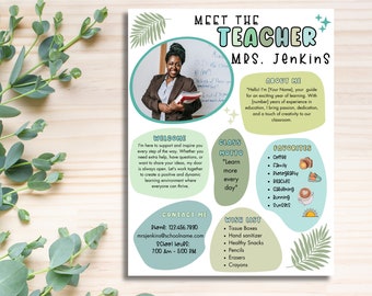Meet the Teacher Teacher Template Flyer Neutral Theme Teacher Resource ...